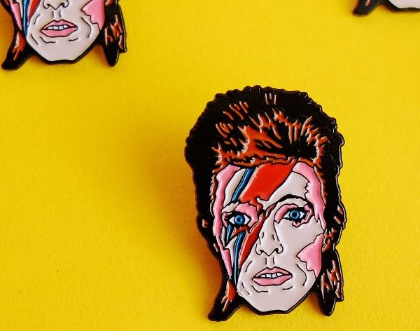 Art grad Joanna recreates "Threadfamous" cult heroes in pin badge form
