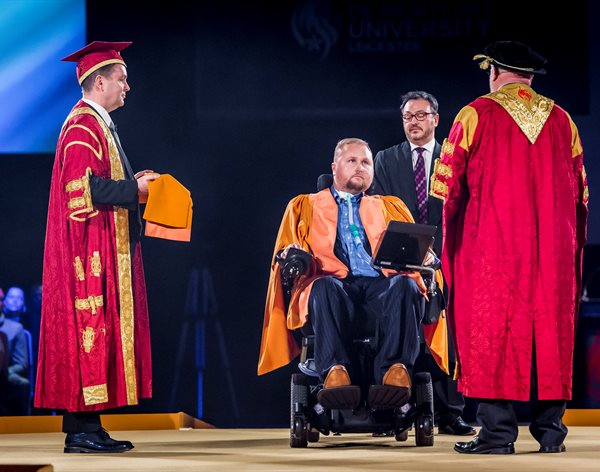 Inspirational Matt tells DMU graduands: 'get busy living'