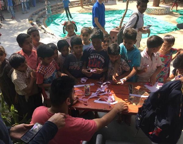 Students share their love of science with Indian children