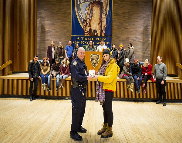 Emotional visit to NYPD for grad